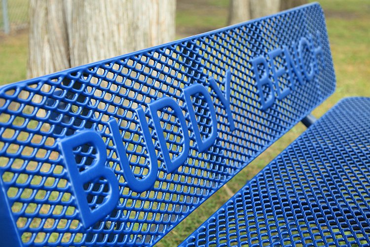 8 ft Buddy Bench with Plaque | Portable | Commercial Grade