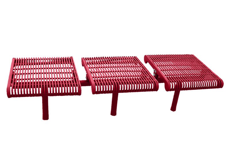 6' Contour In-Line Park Bench With Welded Rod Design | 3 Seats