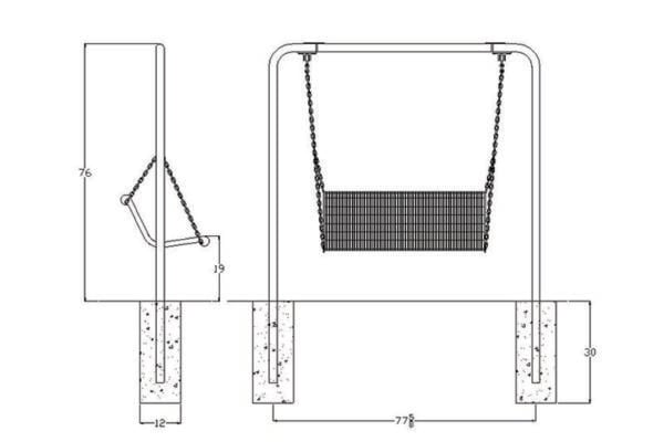 Commercial Quality Bench Swing | 20 Year Warranty | 4' Seat