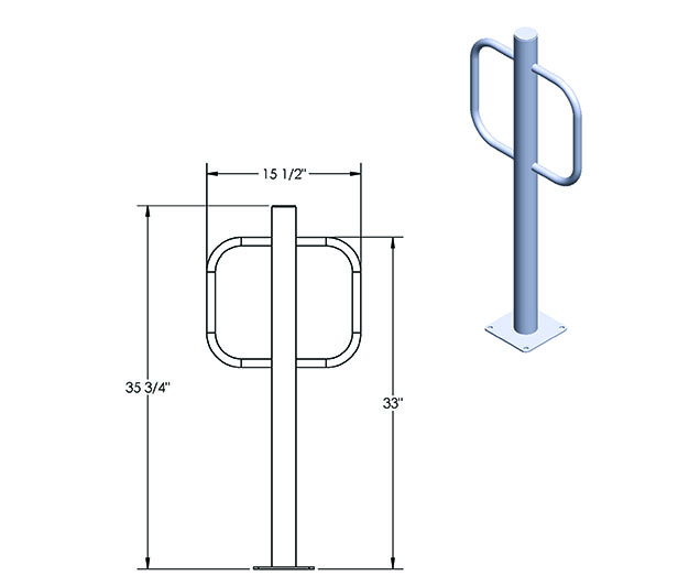 T-Post Bike Rack | Commercial Grade | Plastisol Coated Metal | 2 Bikes