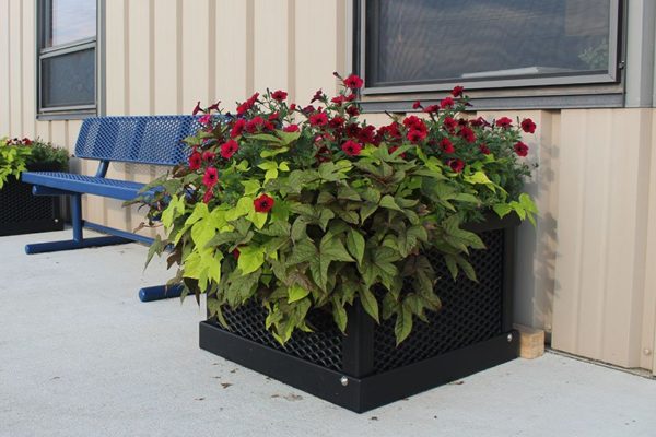 Outdoor Square Metal Planters | 26x26x18 | Commercial Landscape