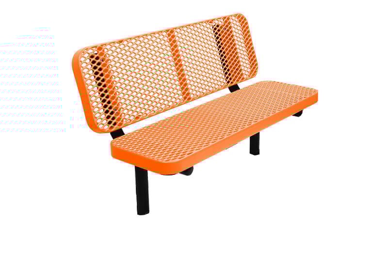 4' In-Ground Bench With Backrest | No Sagging | USA Made