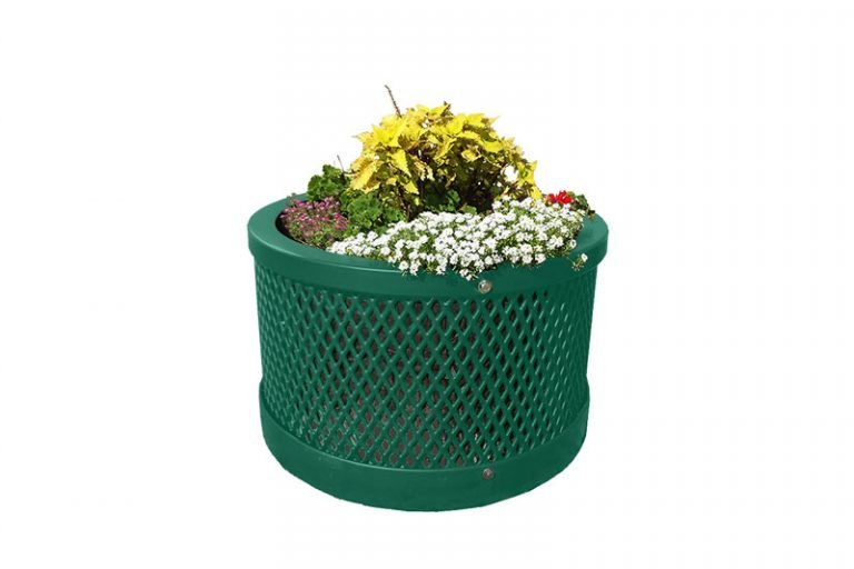 Expanded Metal Round Planter | 85lbs. | Commercial Landscape Planters