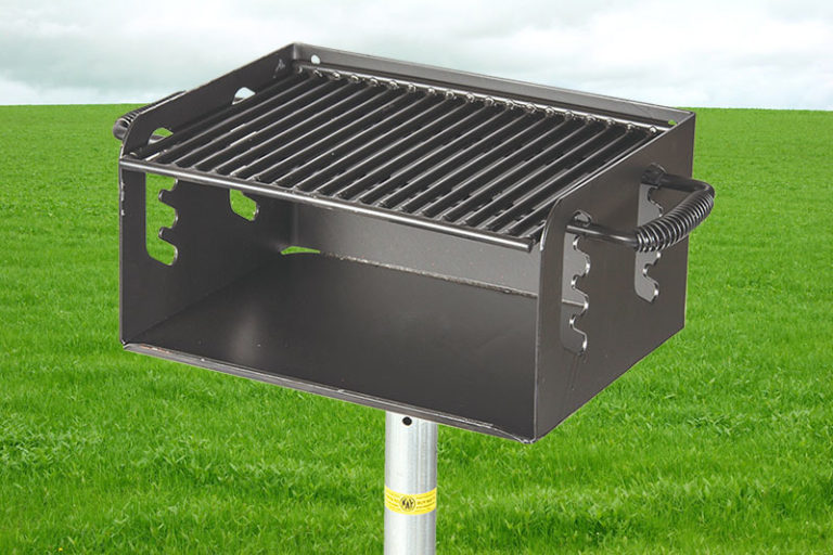 Commercial Pedestal Grill w/ Adjustable Cooking Grate - Premier Polysteel
