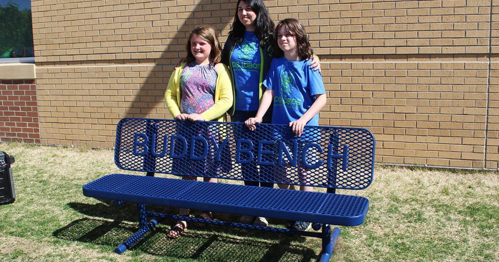 8 ft Buddy Bench | Free Standing | Perforated Steel | Made in the USA