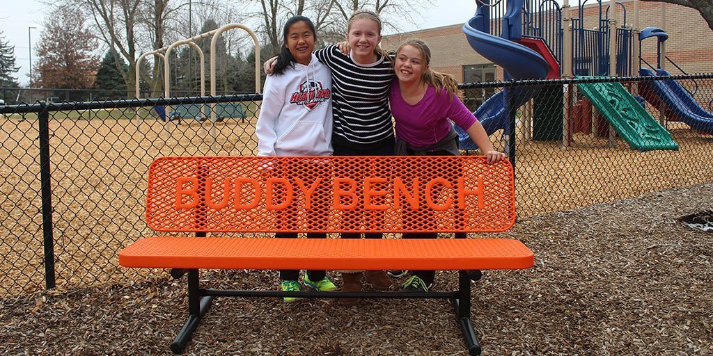 8 ft ft Buddy Bench | Free Standing | Expanded Metal