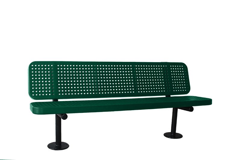 6' Perforated Steel Bench | Surface Mount | Commercial Grade