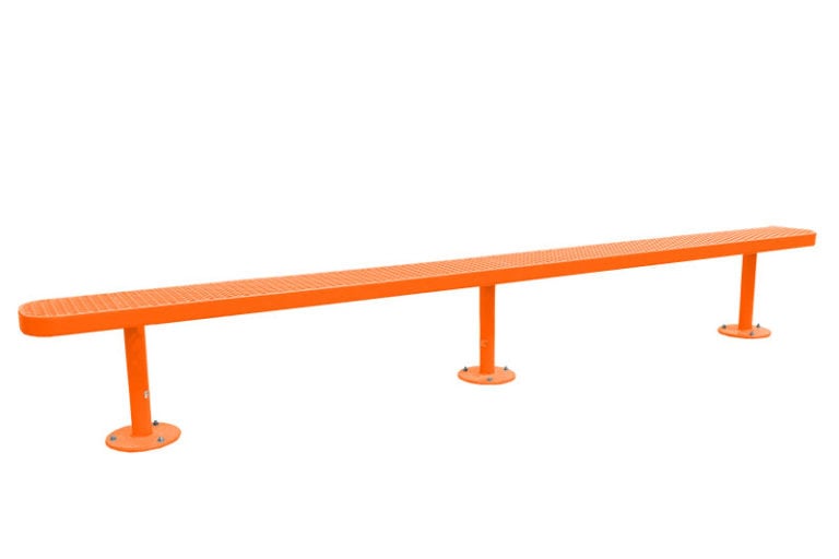 10 ft Commercial Park Bench | Surface Mount Style | 100% Plastisol Coated