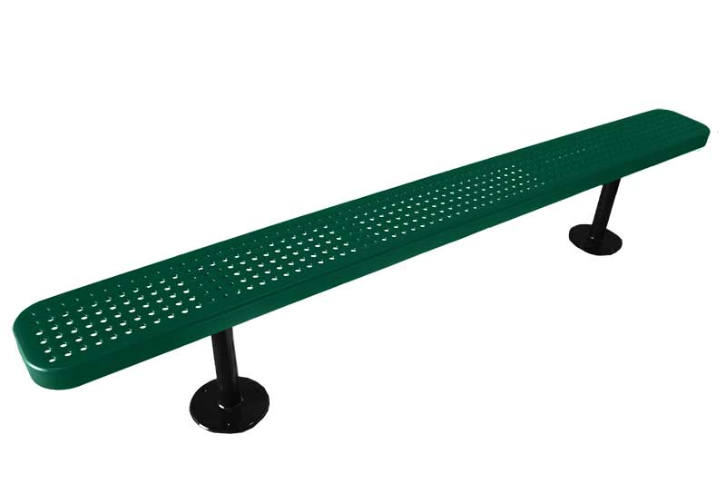 8' Surface Mount Park Bench | Commercial Grade Coated Metal