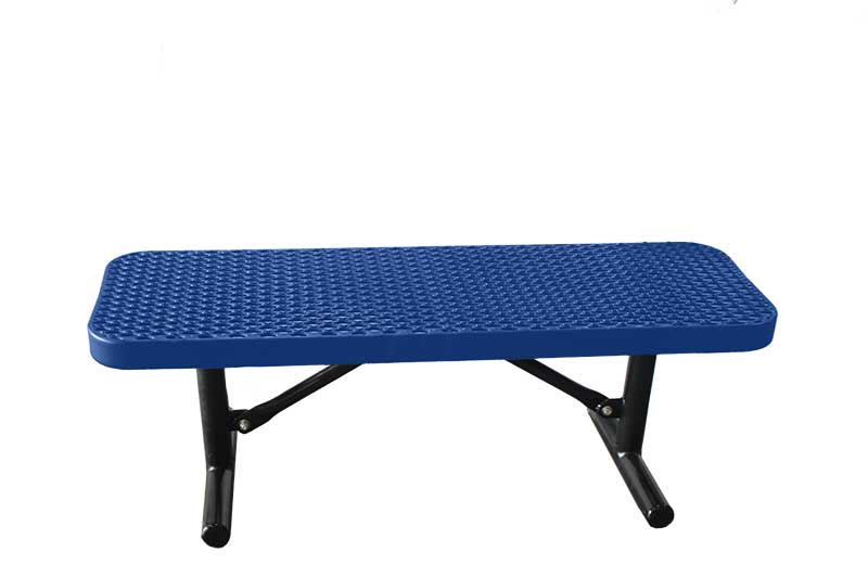4 Foot Park Bench | Free Standing | Plastisol Coated Metal | USA Made