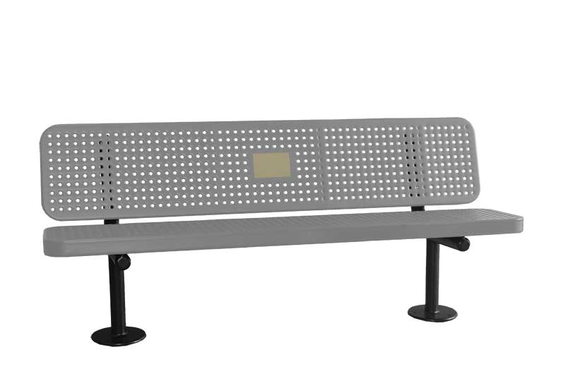 Commercial Memorial bench with Plaque | 4' | Perforated Steel