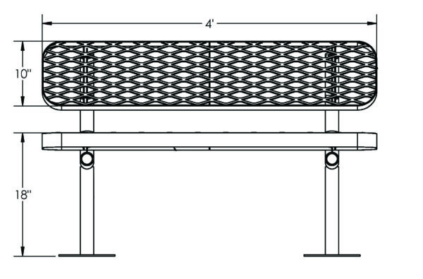 4' Commercial Park Bench With Backrest | Heavy Duty