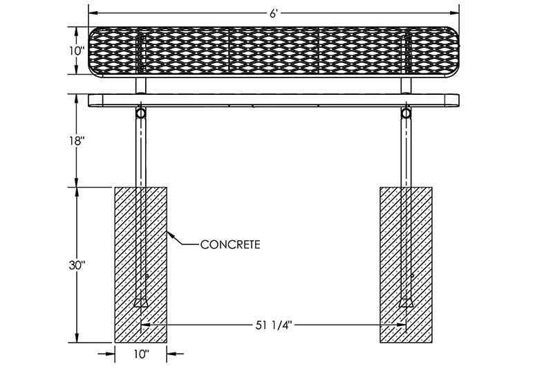 In-Ground Bench | Commercial Grade | 20 Year Warranty | Made in USA