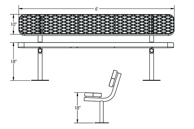 6' Custom Lettered Bench | Use up to 19 Characters | 20 Year Warranty