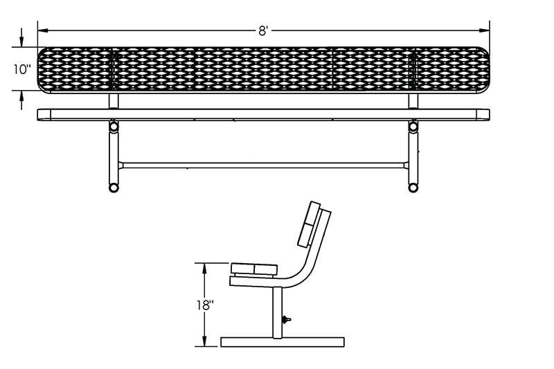 8 ft Portable Memorial Bench w Plaque | Contract Grade