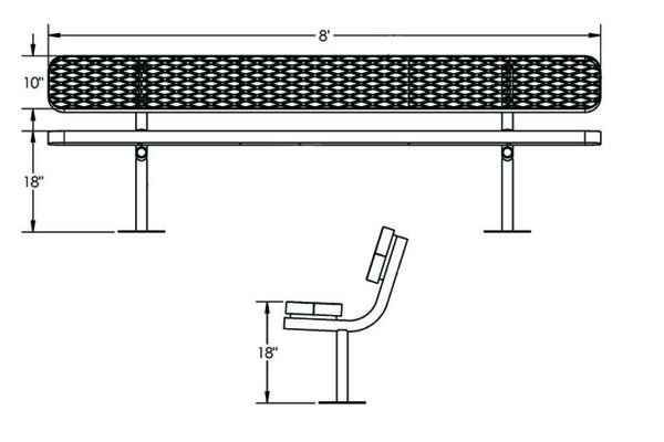 8' Personalized Outdoor Bench | Up to 26 Characters | Commercial Quality