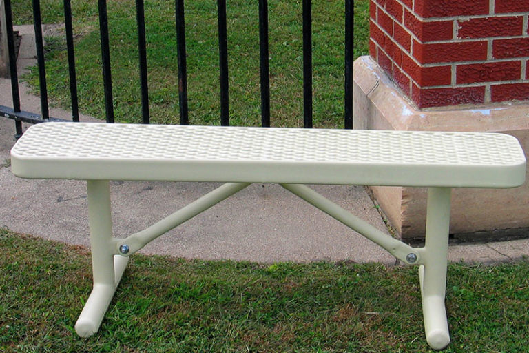 4' Free Standing Park Bench | Commercial Grade Coated Metal