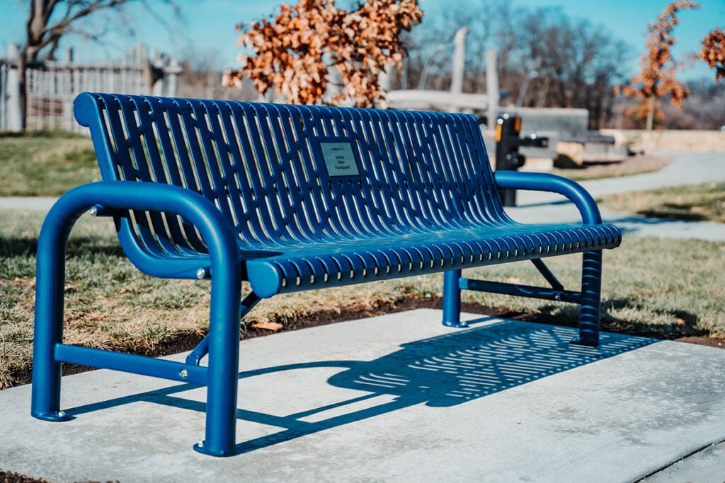 6 Ft. Free Standing Contoured Memorial Bench | Memorial Plaque