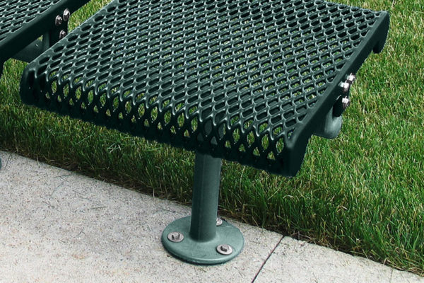 Angled Park Bench with 3 Seats | Commercial Quality | Plastisol Coated