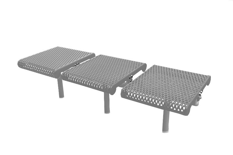 3 Seat In-Ground Bench | Commercial Quality | Expanded Metal