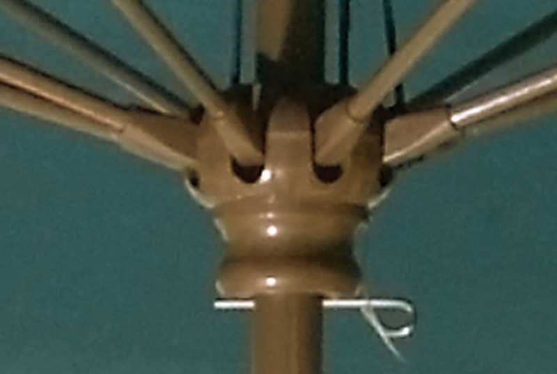 7.5' Commercial Umbrella | Black Aluminum Pole Finish | Pulley & Pin Lift