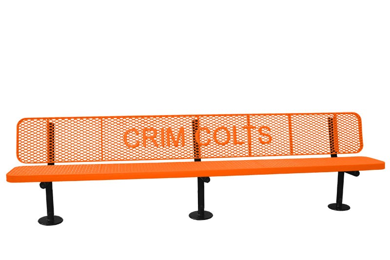 10' Custom Bench | Commercial Quality | 32 Characters will fit on Backrest!